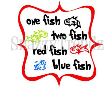 One Fish Two Fish Dr.Seuss Vinyl Wall Decal on Luulla